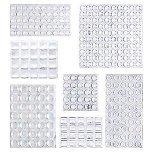 Amazon Basics 300-Piece Clear Self Adhesive Rubber Bumpers Pads, 6.9 x 4.5 x 0.6 Inch