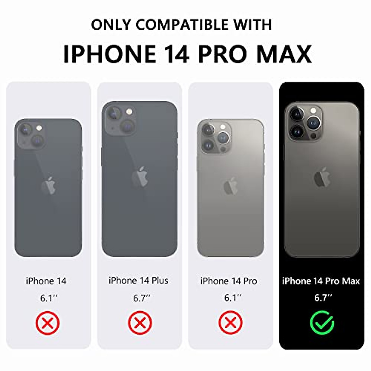 Protebox for iPhone 14 Pro Max Waterproof Case, Built-in 9H Tempered Glass Screen [12 FT Military Drop-Proof] [Full Body Shockproof Dustproof] Protective Phone Case 6.7" (Black/Clear)