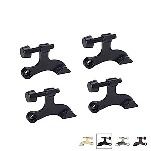 Enconker Hinge Pin Door Stopper Black 4 Pack, Adjustable Head Screw Heavy Duty Door Stopper Wall Protector, Door Stops Hinge Pin Convenient Easy Installation Rubber Bumper Tips Prevent Wall Damage