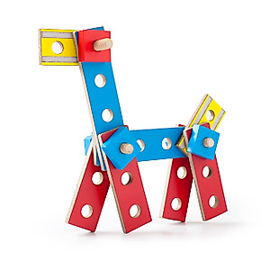 Melissa & Doug Hammer and Saw Tool Bench - Wooden Building Set (32 pcs)