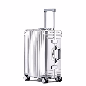 Sindermore 20 inch Aluminum Carry on Luggage (Silver, Carry on Plus 20 inch)