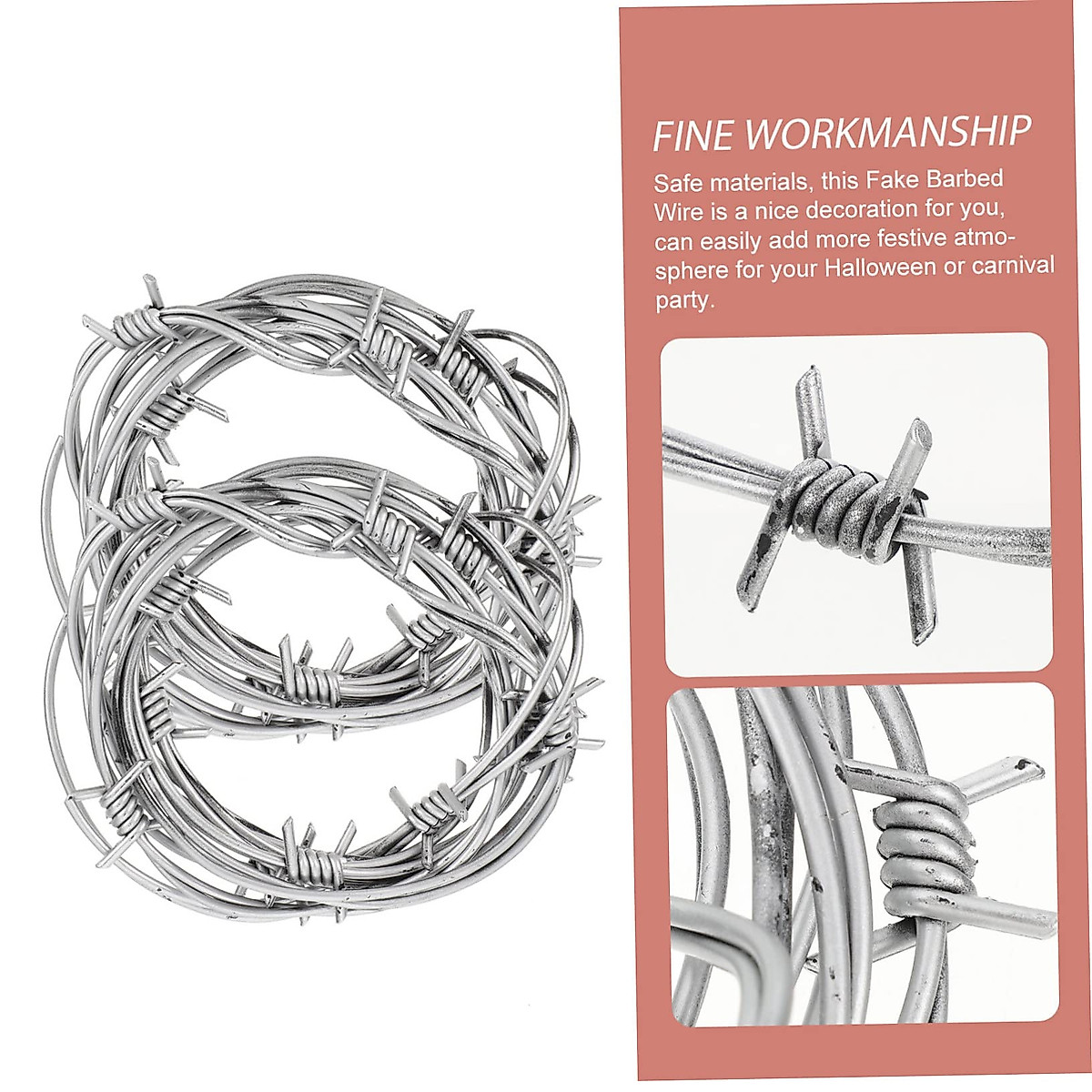 Toyvian 2pcs Simulation Wire Chain Scary Barbed Wires Wild West Barbwire Haunted House Building Kit Garland Denim Outfit Garlands Garland Barbed Wires Nikki Child Steel Wire PVC