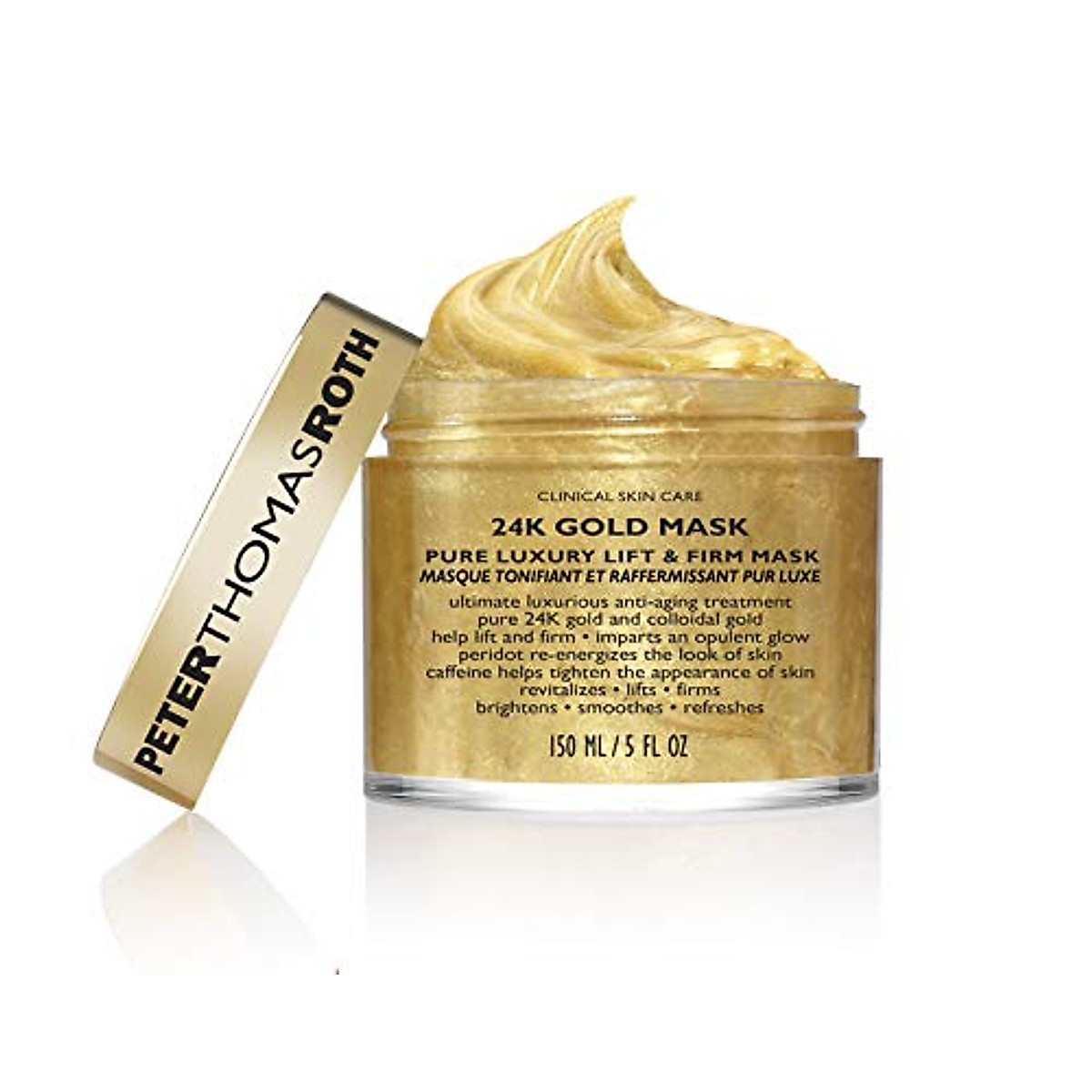 Peter Thomas Roth | 24K Gold Mask | Pure Luxury Lift & Firm, Anti-Aging Gold Face Mask, Helps Lift, Firm and Brighten the Look of Skin, 5 Fl Oz (Pack of 1)