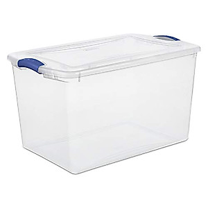 Sterilite 66 Quart Latch Box- Blue Eclipse, Set of 6