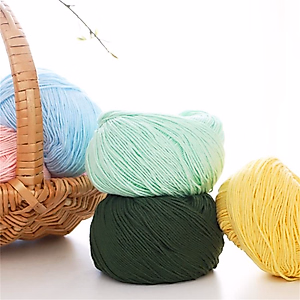 2 Balls Knitting and Crochet Yarn Soft Touch & Comfortable for Baby Cotton Yarn for Knitting DIY Scarf Sweater Little Doll Thread Yarn 17-Blue