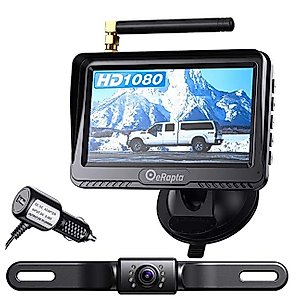 eRapta 1080P Wireless Backup Camera with Monitor ERT03, Stable Signal 4.3'' HD Monitor, IP69K Reverse Camera for Trucks Car Sedans etc.