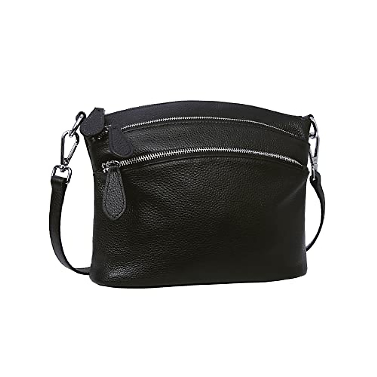 HESHE Genuine Leather Handbags for Women Crossbody Purses Shoulder Bags Designer Small Hobo and Satchel for Ladies (Black)