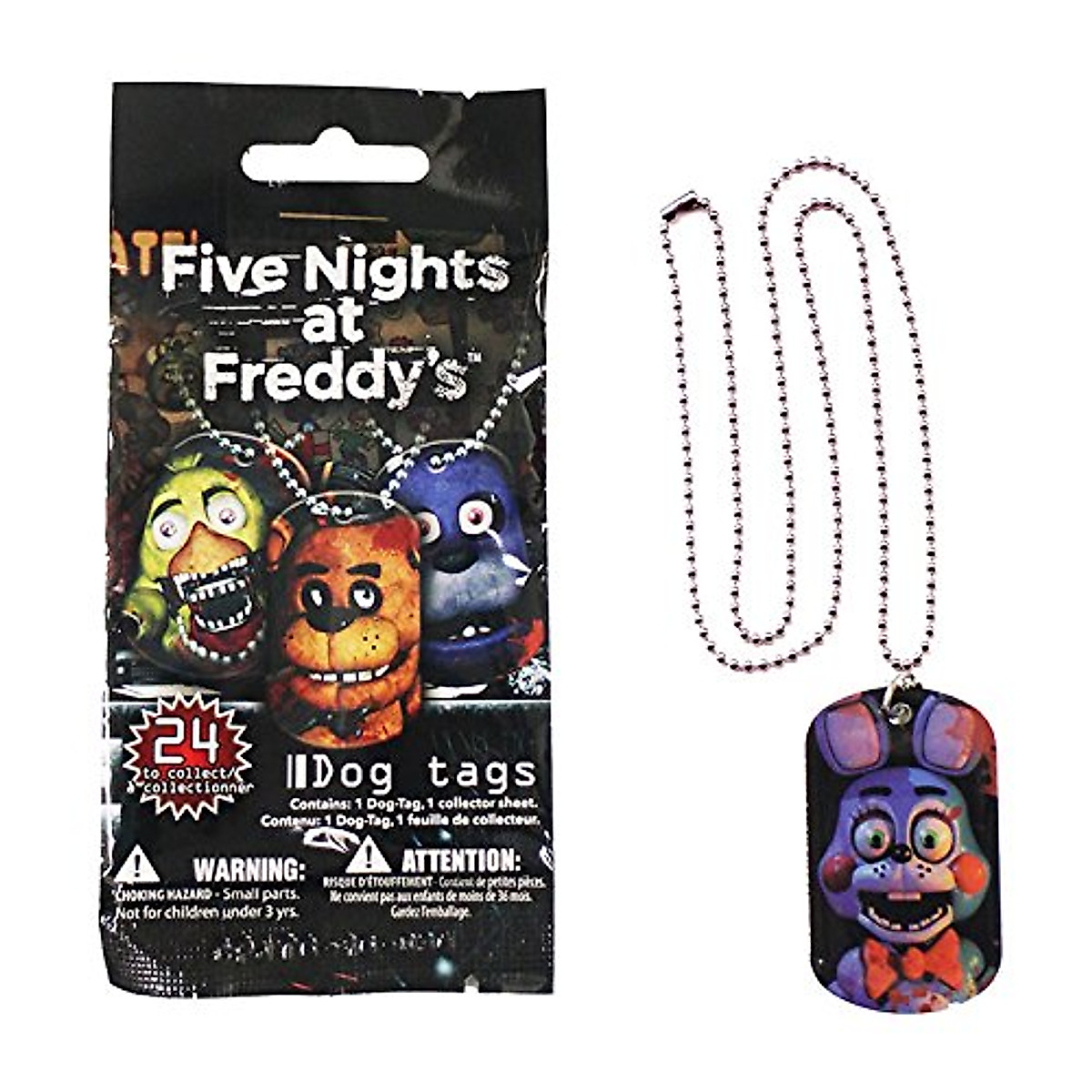 Officially Licensed Five Nights At Freddy's Dog Tags Necklace Mystery Pack 3-Pack "Contains 3 Random Dog Tag Necklaces"