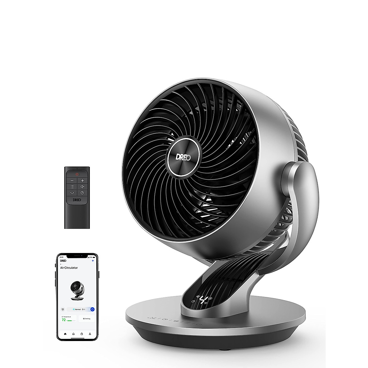 Dreo Smart Desk Fan for Bedroom, Powerful 70 ft Whole Room Air Circulator Fan & Tower Fan with Remote, Smart Oscillating Quiet Fans for Bedroom