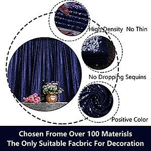 JYFLZQ Navy Blue Sequin Backdrop Curtains 2ft x 8ft 2 Panel Glitter Photo Booth Backdrops Sparkly Photography Background Drapes for Parties Wedding Bridal Showers