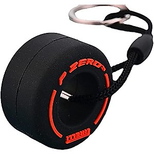 F1 Racing Tire Key Chain,Wheel Tyre Auto Keychain,Mini Cute Tire Keyring,Soft Rubber,Car Part Model Keyfob,Automotive Part Car Gift Key Ring for Men Women Auto Accessoriest,Feel Fast and Furious (Red)