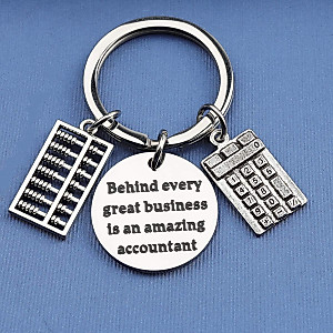 FUTOP Accountant Gifts Behind Every Great Business Is an Amazing Accountant Keychain Accountant Graduation Gift CPA Keychain(accountant keychain)