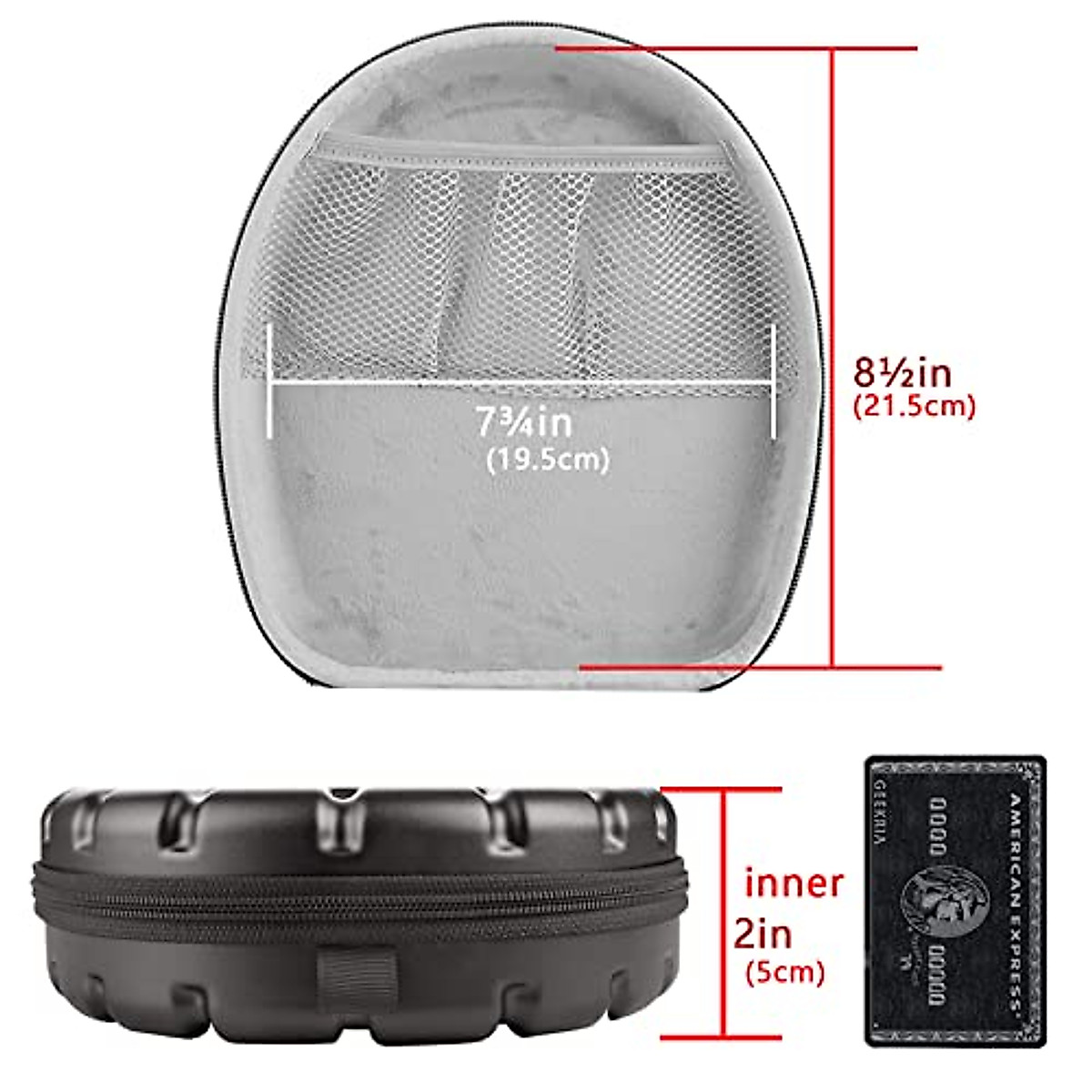 Geekria PRO Headphones Case Compatible with Master & Dynamic M & D MW75, MW65, MW60, MW50+, MH40, MG20 Wireless Case, Replacement Hard Shell Travel Carrying Bag with Cable Storage (Silver)