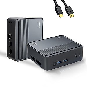 KOOSMILE Mini Pc Intel N5095 (Up to 2.9 GHz),Windows 11 Pro Mini Desktop Computer,16GB DDR4 RAM, 512GB M.2 SATA SSD (Up to 2TB) Small PC Support 4K UHD/Dual HDMI/ USB3.0/ BT4.0/2.4G+5G WiFi…