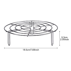 Round Cooling Cooking Racks, Stainless Steel Steamer Rack Kitchen Cooking Tool,Baking Rack for Round Cake Pans,for Canning Air Fryer P ressure Cooker(size:19.5cm)