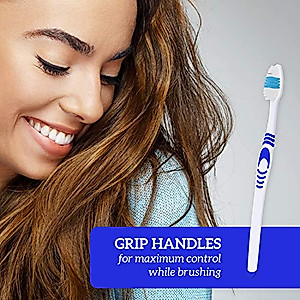 25 Bulk Toothbrushes | Individually Wrapped | Manual Disposable Travel Toothbrush Set for Adults or Kids | Made with a Medium-Soft Large Head | Multi-Color | Travel Toiletry Oral Set