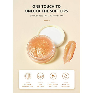 Lip Scrub, (Caramel) Lip Scrubs Exfoliator & Moisturizer Lip Brightening Lip Exfoliator for Dark Lips, Gentle Exfoliation Lip Care Products, Repair Dry & Cracked Lips by Samnyte