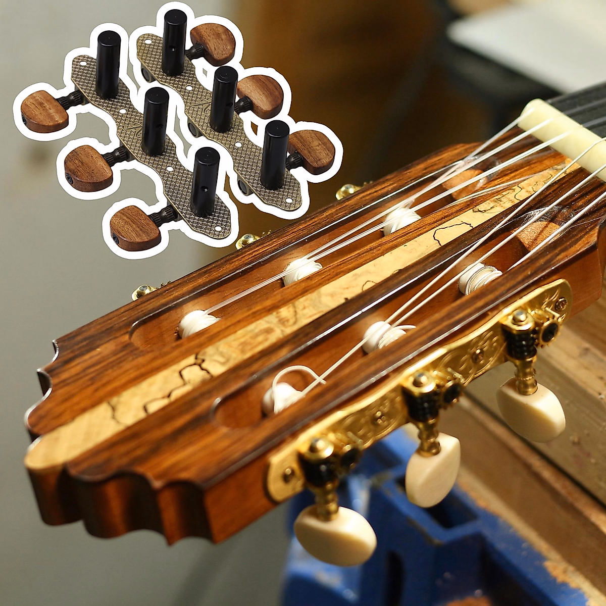 Mxfans 2pieces Guitar Tuner Tuning Keys Pegs Machine Heads for Classical Guitar