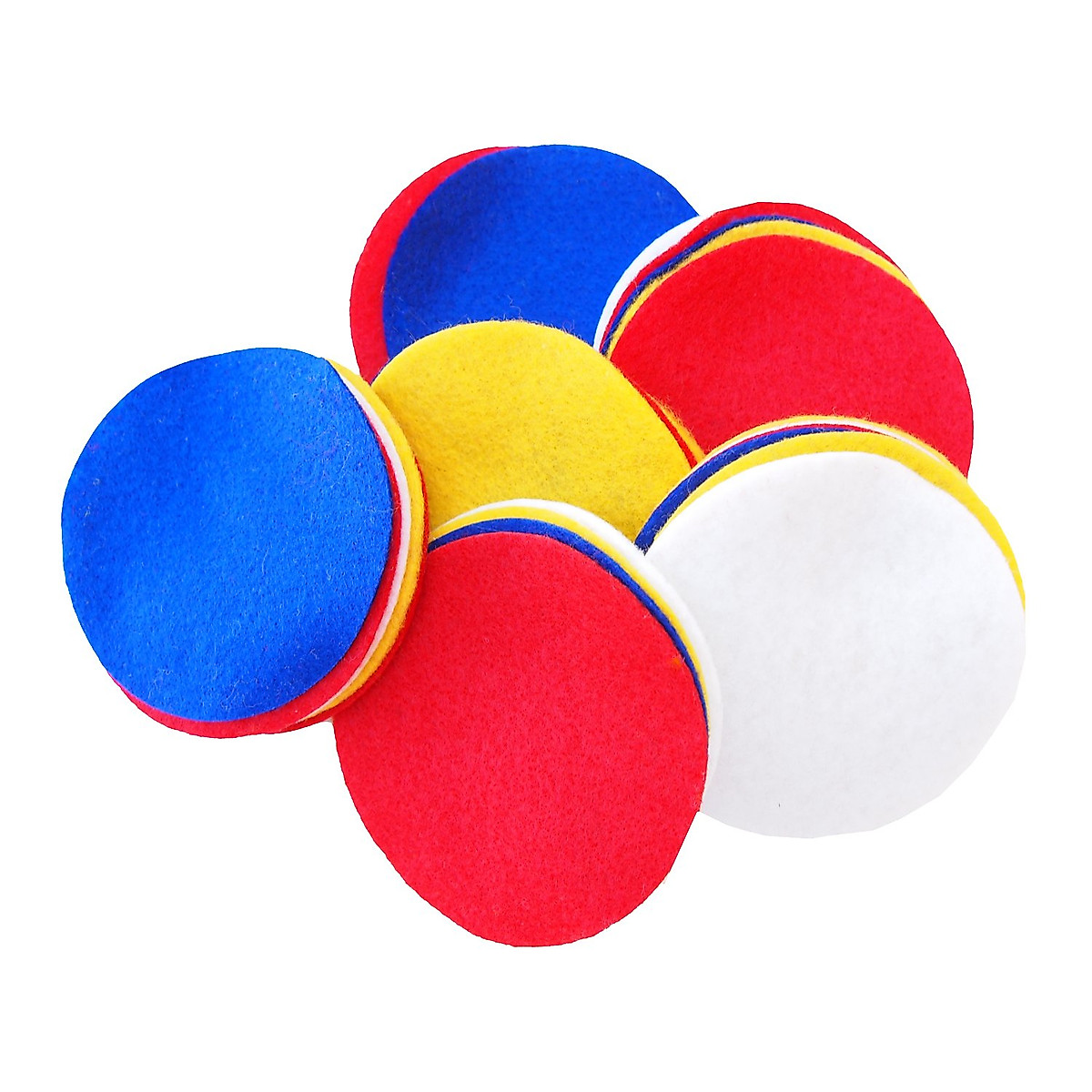 Playfully Ever After Blue, Red, White & Yellow Craft Felt Circles (3 Inch - 30pc)