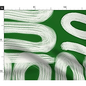 Spoonflower Fabric - Abstract Emerald Extra Large Scale Bold Graphic Graffiti Modern Art Printed on Petal Signature Cotton Fabric by The Yard - Sewing Quilting Apparel Crafts Decor