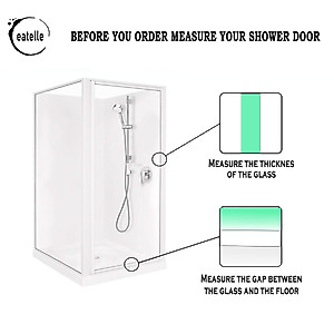 eatelle Frameless Shower Door Bottom Seal with Drip Rail - 3/16" (5mm) Thick Glass, 36" Long Sweep - Ultra Clear Polycarbonate