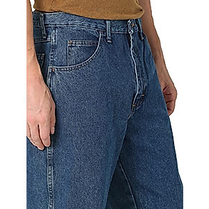 Rustler Men's Classic Relaxed Fit, Dark Stonewash, 34W x 30L