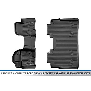 MAX LINER A0212/B0188 for Ford F-150 2015-2022 SuperCrew Cab with 1st Row Bench Seat, Black