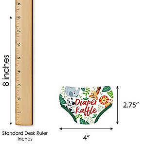 Big Dot of Happiness Jungle Party Animals - Diaper Shaped Raffle Ticket Inserts - Safari Zoo Animal Baby Shower Activities - Diaper Raffle Game - Set of 24