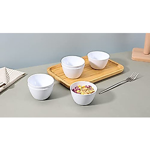 AmazonCommercial 8 oz. White Melamine Bowl - 6 Piece Set