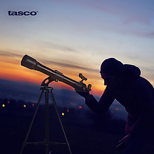TASCO Spacestation 70x800mm Refractor AZ with Variable LED Red Dot Finderscope Telescope, black, one size (49070800)