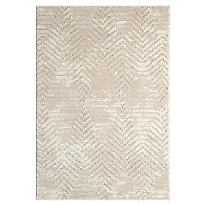 Abani Terra Cream 5' x 8' Area Rug for Living Room, Bedroom - Geometric Lines Pattern - Durable & Easy to Clean