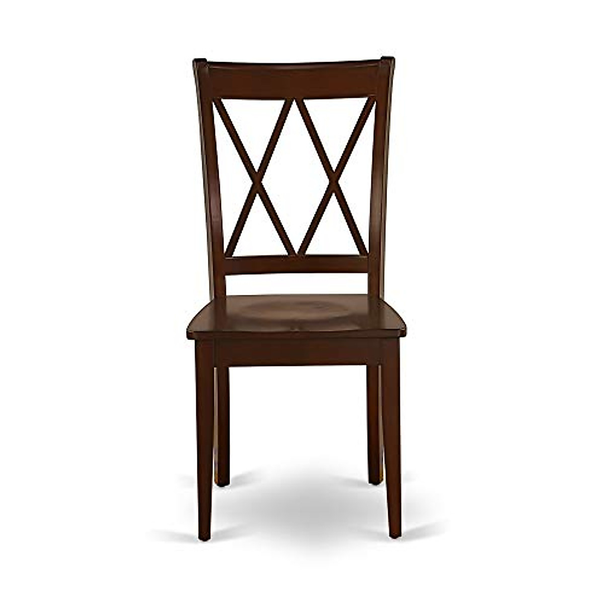 East West Furniture DMCL5-MAH-W 5 Piece Kitchen Table & Chairs Set Includes a Round Dining Table with Dropleaf and 4 Dining Room Chairs, 42x42 Inch, Mahogany