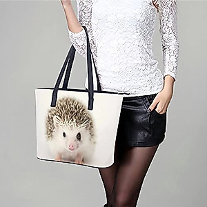 Womens Handbag Hedgehog Leather Tote Bag Top Handle Satchel Bags For Lady