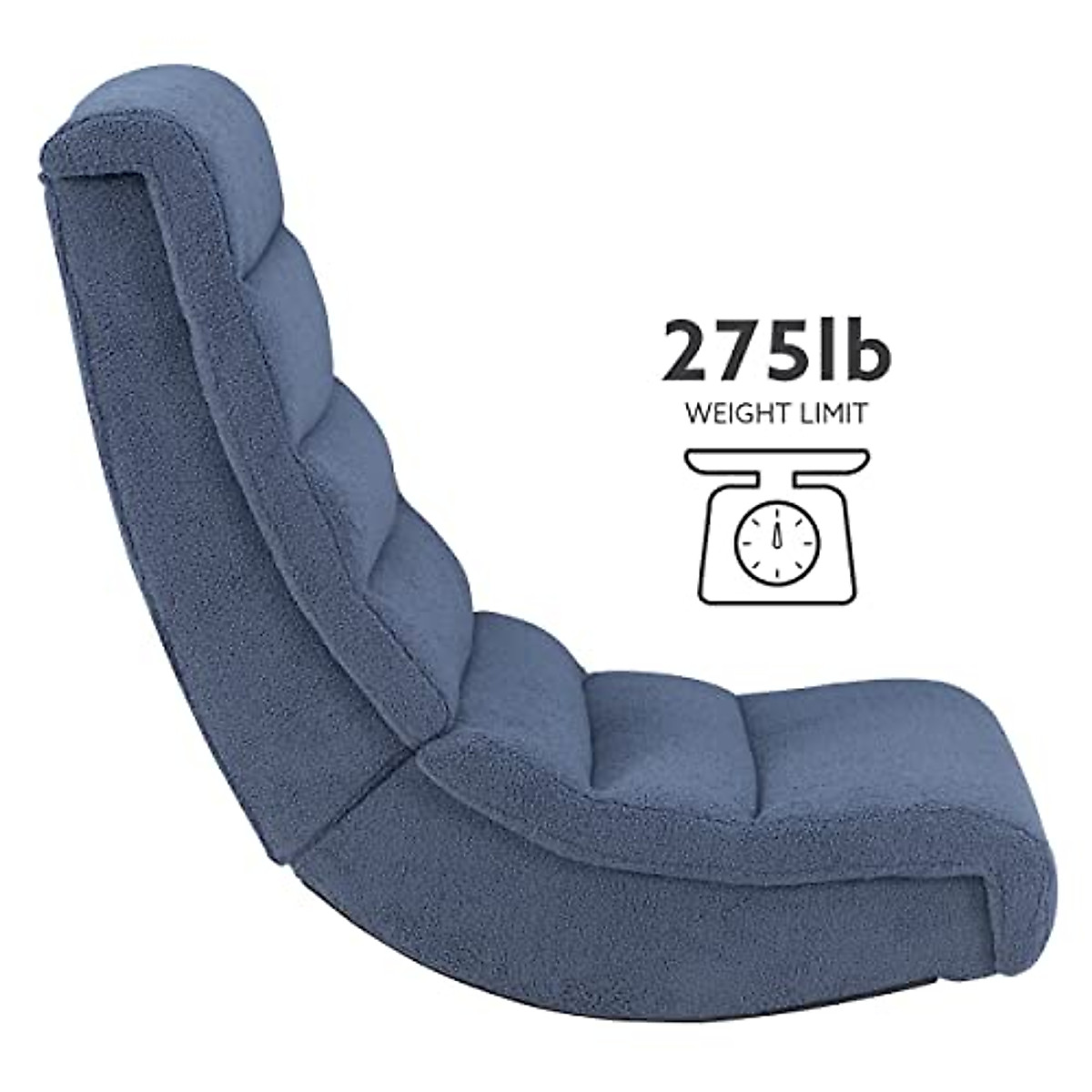 Linon Blue Sherpa Lars Gaming Rocking Chair, 8.25" Seat Height