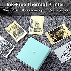 Phomemo M02 Wireless Pocket Thermal Sticker Maker, Portable Bluetooth Photo Printer Sticker Mini Printer Mobile Printer, Compatible with iOS and Android, for Print Photo, Journal, Fun, Black and White