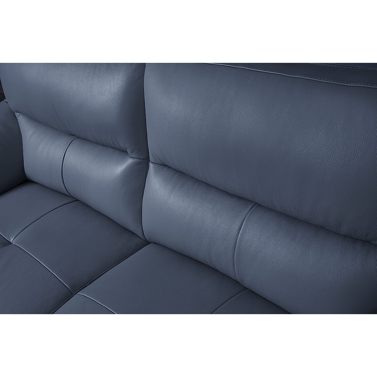 Abbyson Living Cadence Top Grain Leather Sofa, Blue