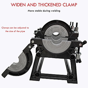 TECHTONGDA Manual Pipe Welder Electric Tube Butt Fusion Machine Pipe Welding Machine Hot Melt Solder for PE PP PB PVDF PPR (2.48"-6.30" four clamps)