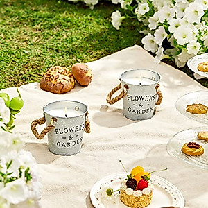 Citronella Candles Outdoor, 13.5 Oz 50 Hours Long Lasting Natural Scented Soy Candle with Fresh Citronella Oil, 2 Pack Candle Set for Garden, Backyard, Patio, Yard, Balcony, Camping, Indoor Outdoor