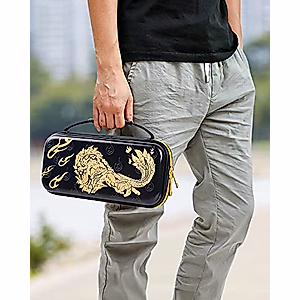 Davlon Carrying Case for Switch/Switch OLED, Portable Switch Travel Case with Handle and 10 Game Card Slots, Hard Shell Protective Case Compatible with Switch Console and Accessories