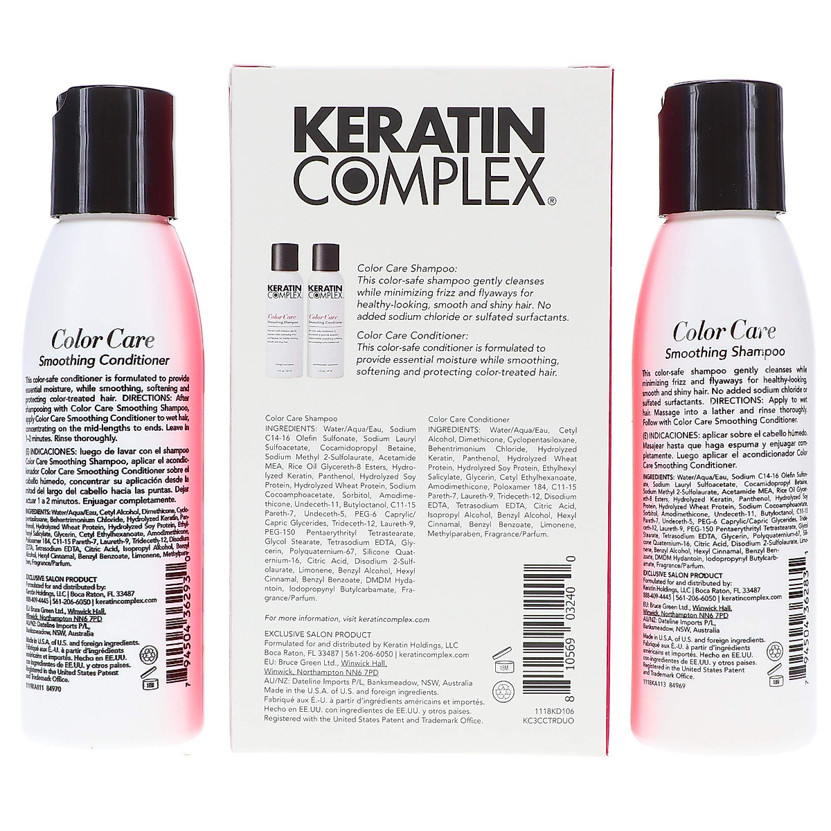 Keratin Complex Color Care Shampoo & Conditioner Travel Valet Duo 3oz Each