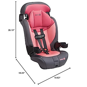Safety 1st Grand 2-in-1 Booster Car Seat, Forward-Facing with Harness, 30-65 pounds and Belt-Positioning Booster, 40-120 pounds, Sunrise Coral