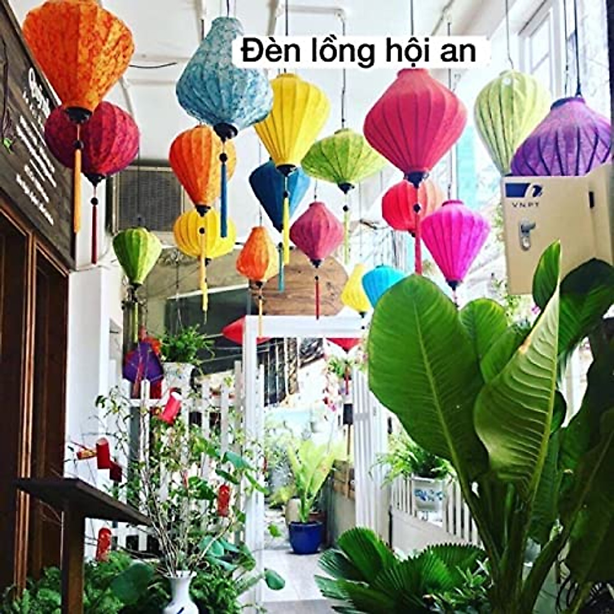 4 Vietnamese Bamboo Silk Lantern 14” Hoi an Lamp Vietnam Balloon Chandeliers Décor Wedding Garden Party Yard Outdoor Indoor Holiday Asian Traditional Decoration 2RND-35-WHI-4PCS