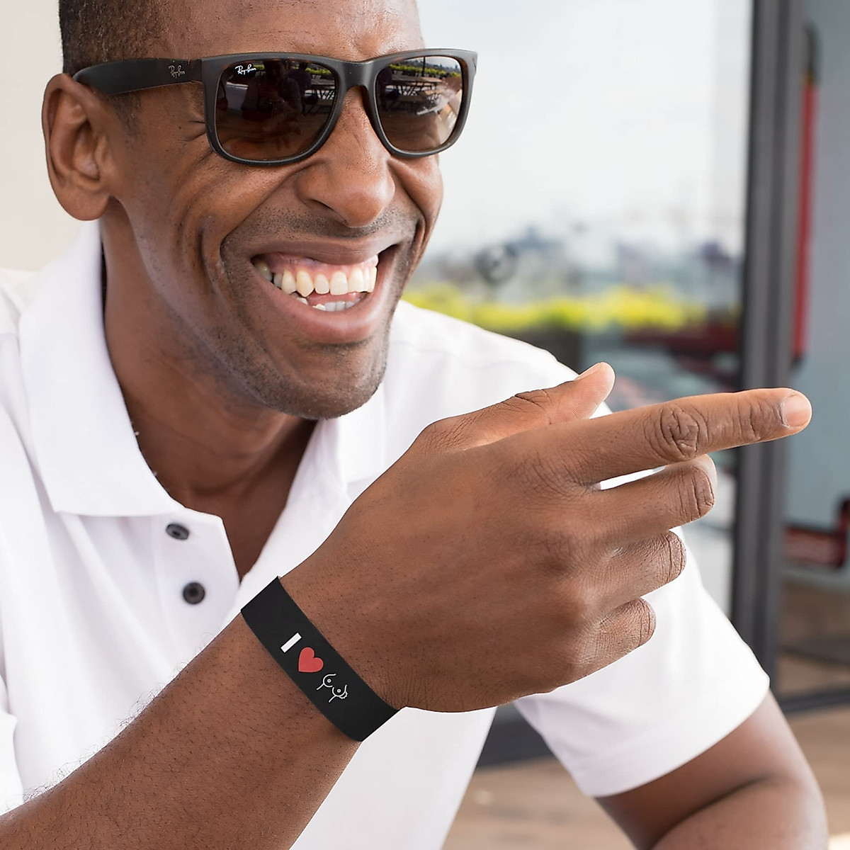 W B Funny I Love Boobies Bracelet Wristband 12-Pack