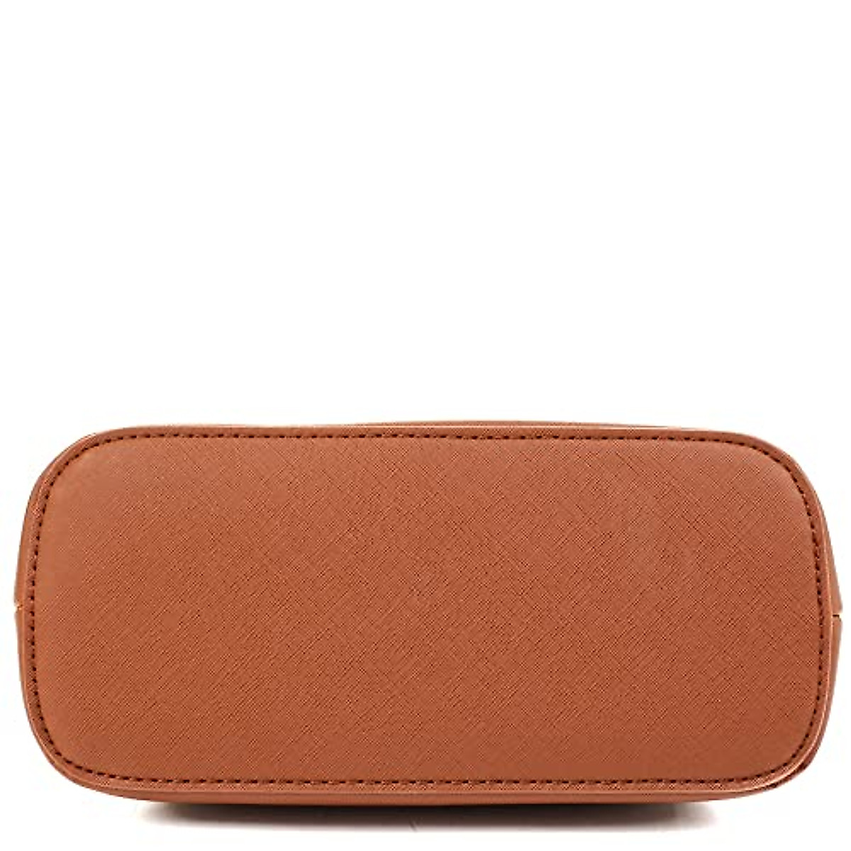 Vegan Leather Womens Girls Small Dome Satchel Bag Coin Purse Tote Handbag Crossbody (2-Piece Set with Coin Purse - Khaki)