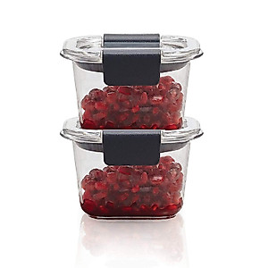 Rubbermaid Brilliance Food Storage Container, Mini, 0.5 Cup, Clear, 2 Pack