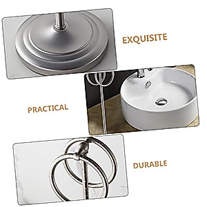 Cabilock 1pc Rings Silver Store Hand Rack Stand Bathroom Fingertip Movable Color Ring Holder Towel Floor-Standing Countertops Kitchen Desktop Accessory Decorative Towels Organizer Vanity