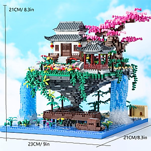 Cherry Blossom Tree Building Set with Gift Box, Original Music Cherry Blossom Tree House(type :symphony), Japanese Sakura Tree House Lights Building Kit（3220 Pcs, Cherry Bonsai Tree Building Set.