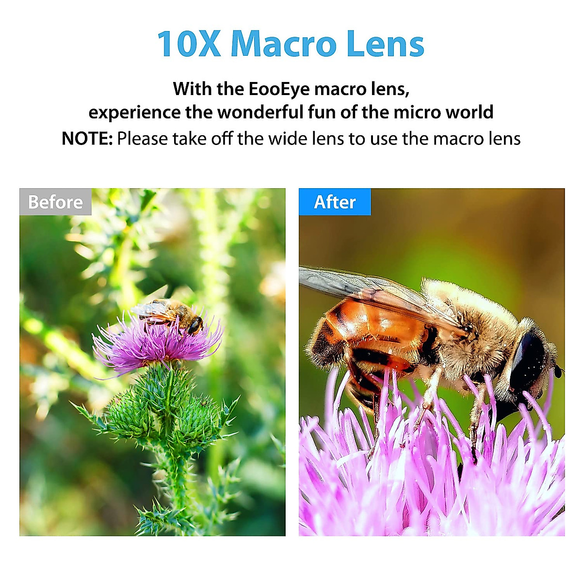 Iboolo&EooEye 2 in 1 18mm HD Wide Angle/10x Macro Additional Lens,40.5mm HD Wide Angle Lens Compatible with Sony ZV1F,Sony APSC ZV-E10 and A5000/6000 Series Cameras