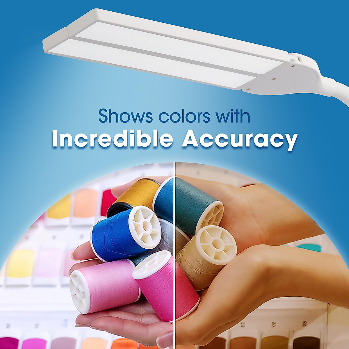 OttLite Pivot LED Desk Lamp, Dual Shade Desk - 3 Color Temperature Modes, Auto Shut-Off Timer, Adjustable Neck & Touch Activated Controls - Crafting, Sewing, & Studying