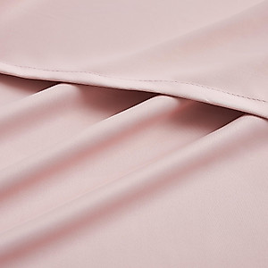 DUALIFE Baby Pink Curtains 45 Inch Length for Kids Room Thermal Insulated Blackout Curtain for Nursery Small Short Window Drape Grommet 52 x 45 Inches Long